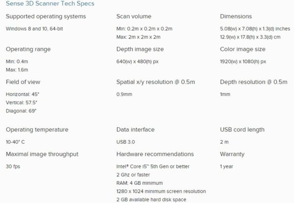 3D Systems Sense 2 3D Scanner - A3DXYZ | 3D Printers & 3D Printing ...
